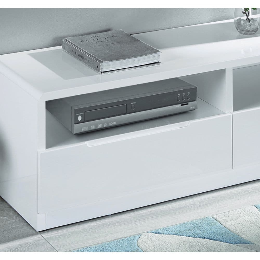 Manhattan White Wooden 2 Drawer TV Unit